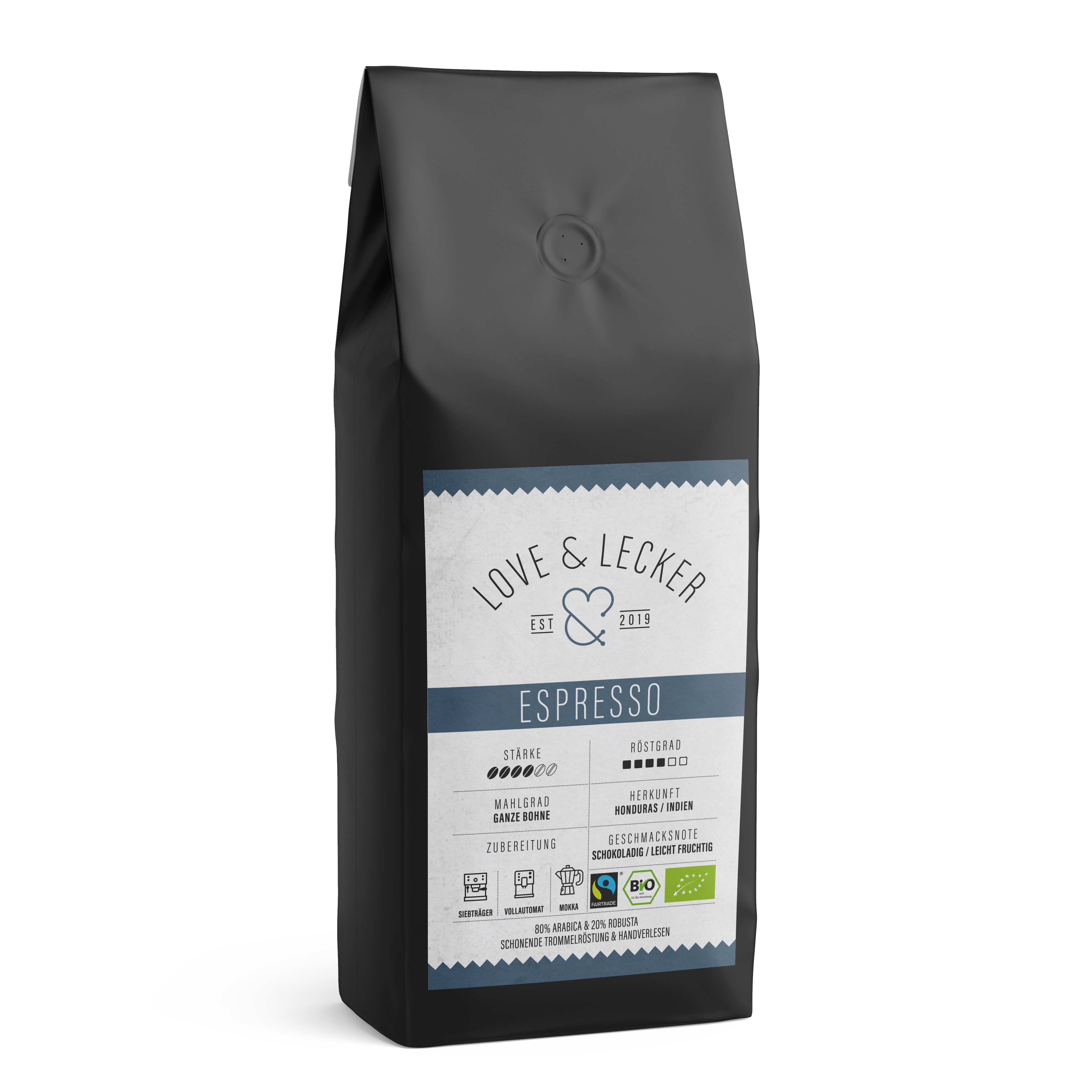 Kaffee - Espresso ganze Bohnen | Lebe - Lieber - Lecker